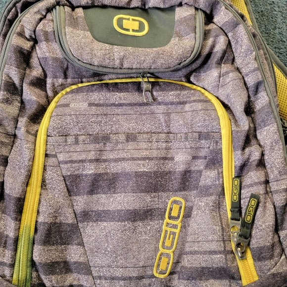 OGIO | Bags | Ogio Tribune Gray Yellow Backpack School Laptop Casual ...